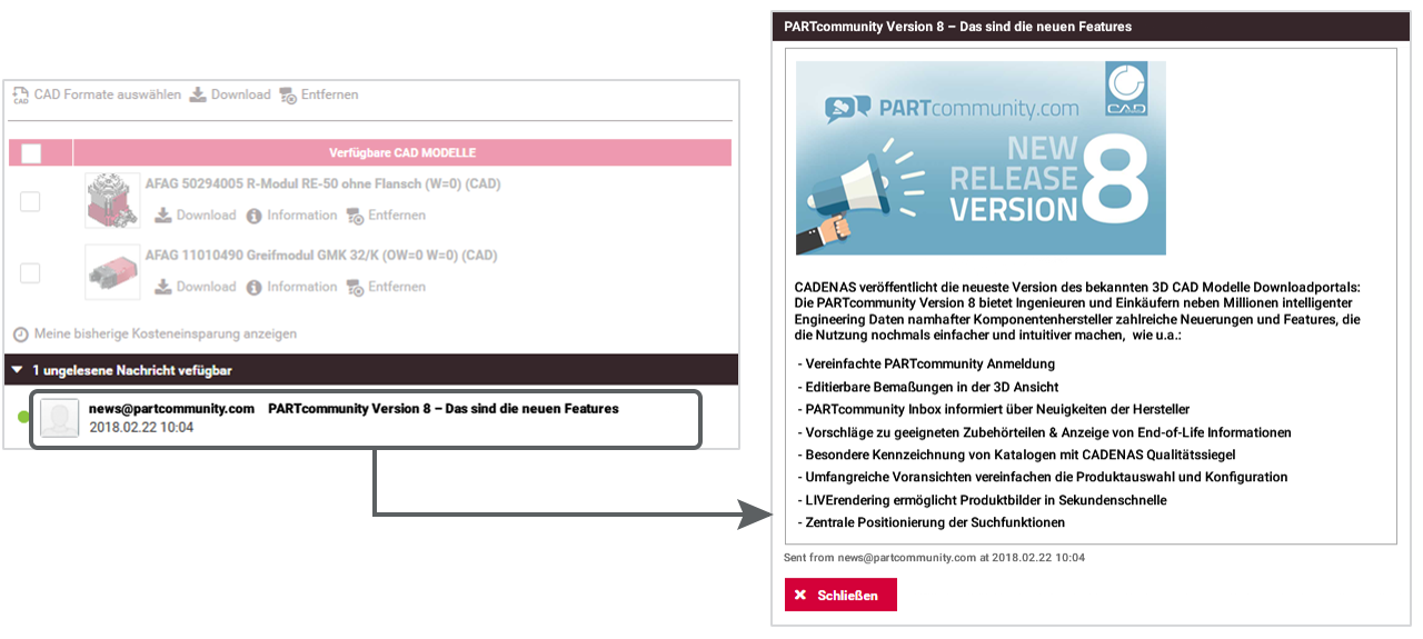 PARTcommunity Version 8 setzt Maßstäbe für den 3D CAD Download der Zukunft